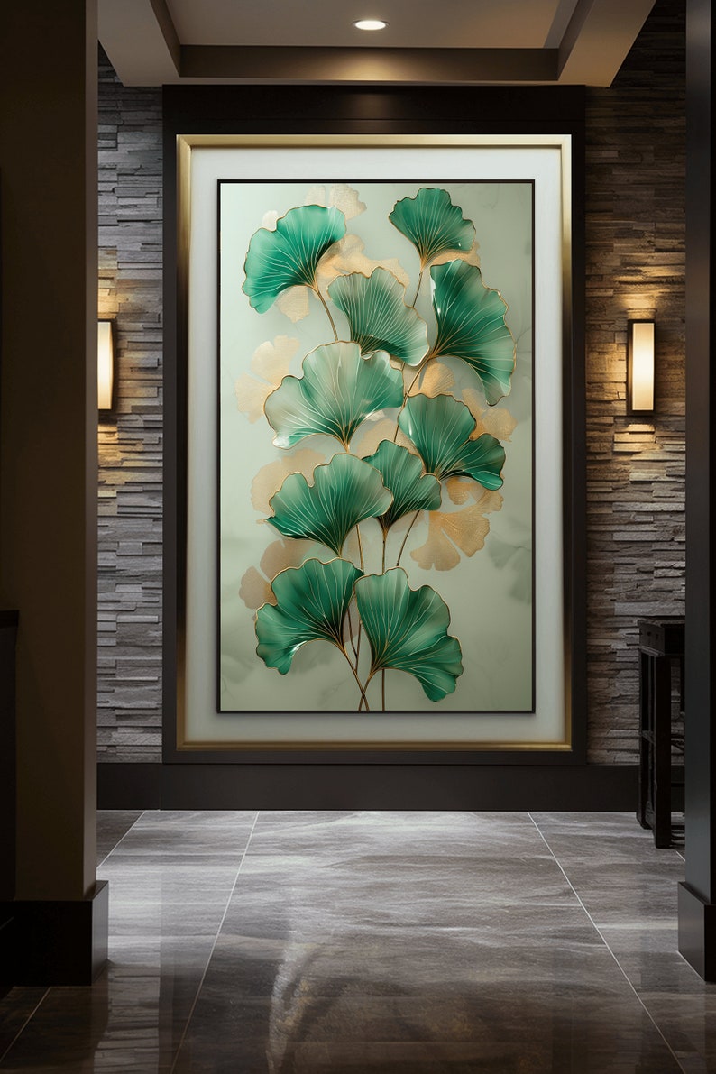 Ginkgo Leaf Abstract Art Print: Botanical Wall Decor (digital Download ...