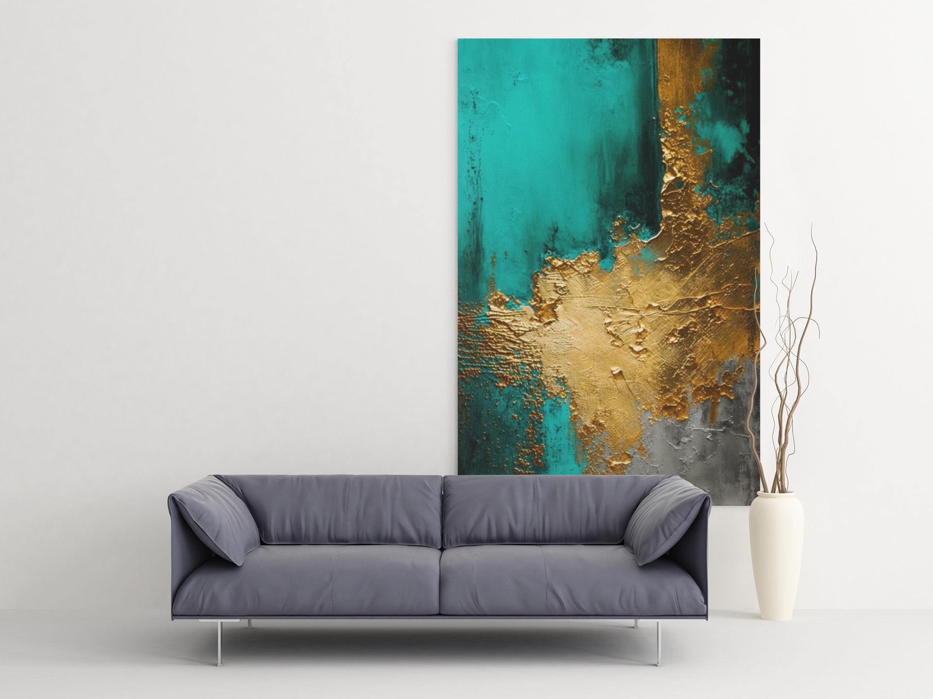 Teal Gold Abstract Digital Print, Teal Abstract Art, Teal Wall Art ...