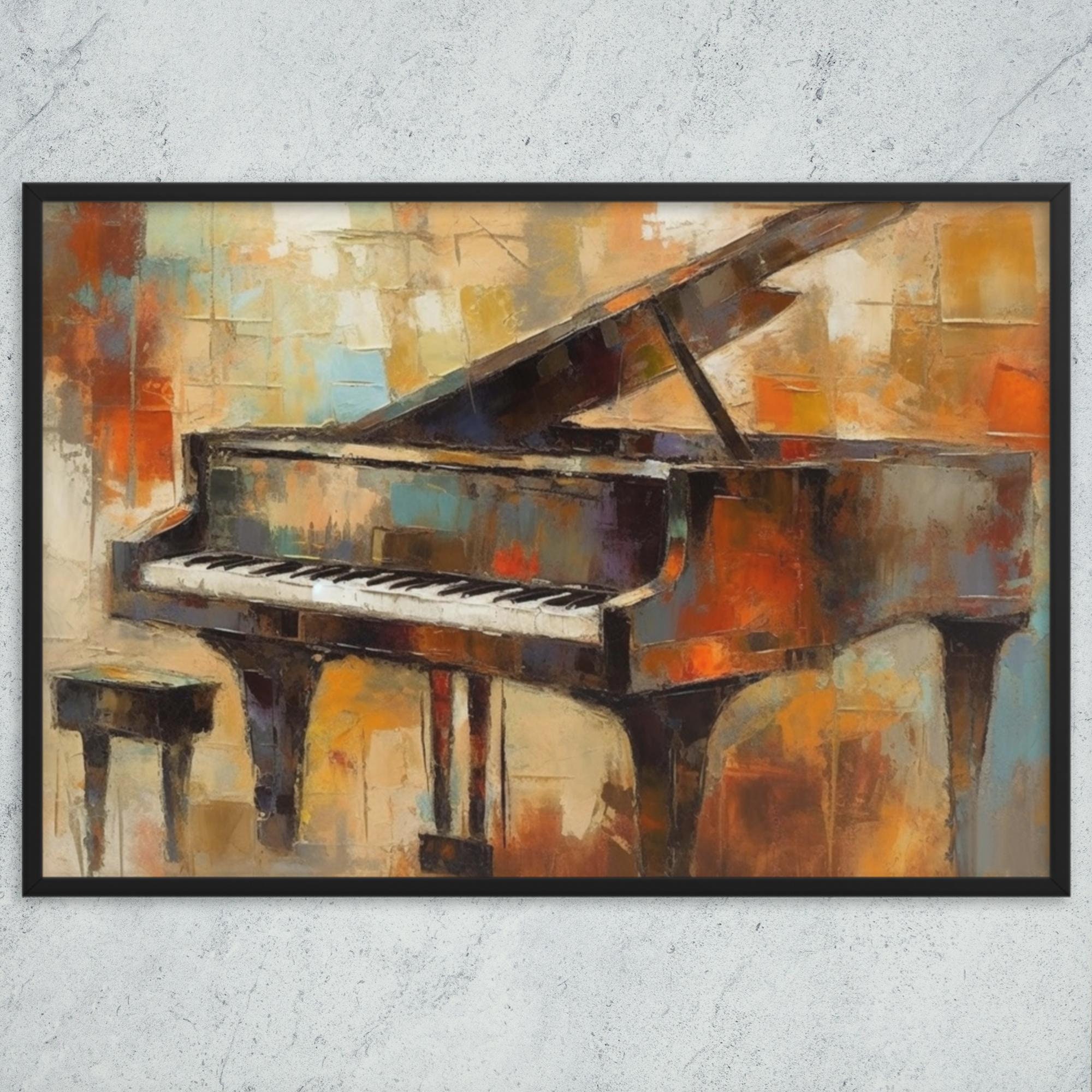 Piano Abstract Framed Poster Piano Piano Wall Art Music - Etsy