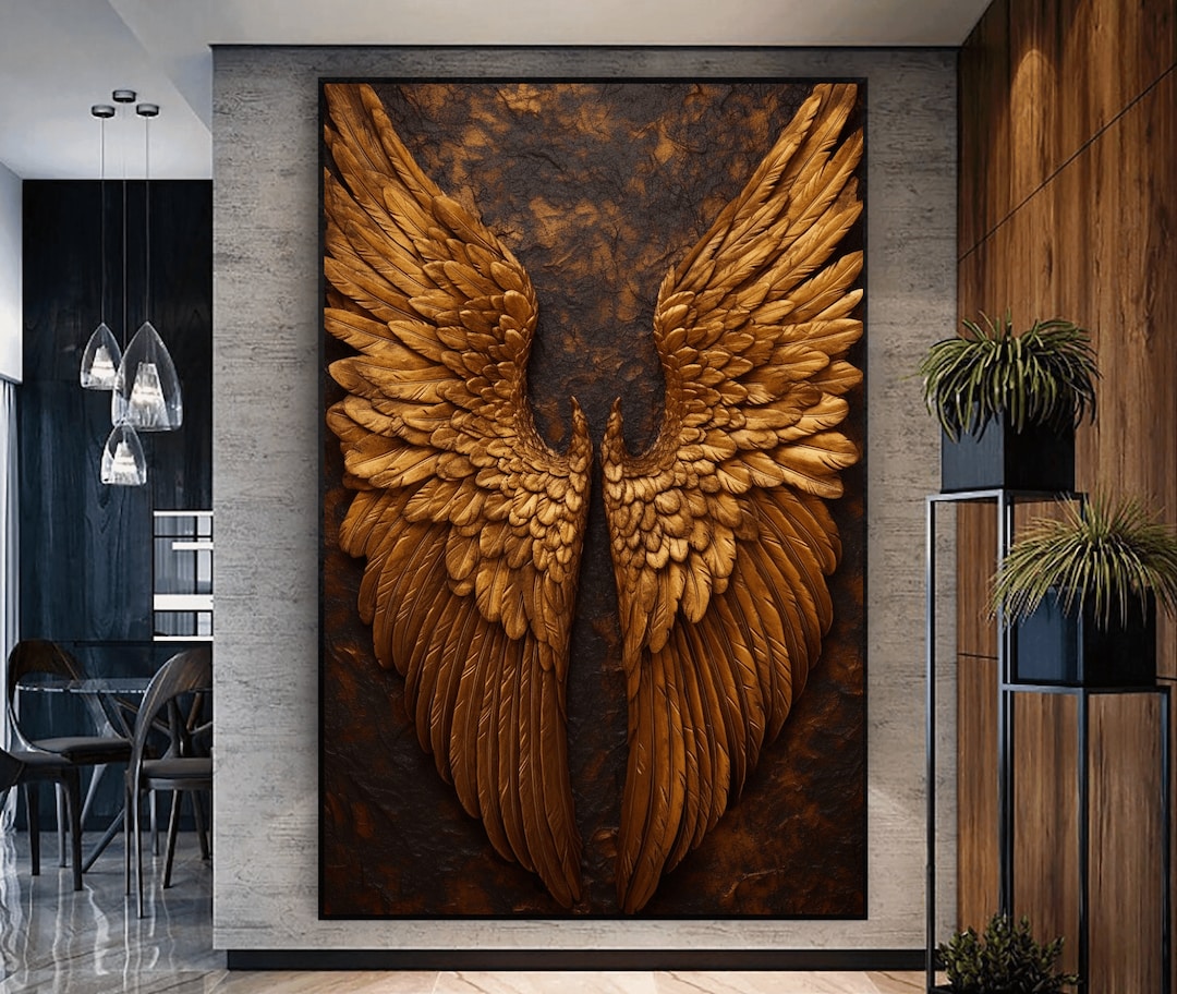 Angel Wings Abstract Framed Poster, Angel Wings, Wings, Golden Wings ...