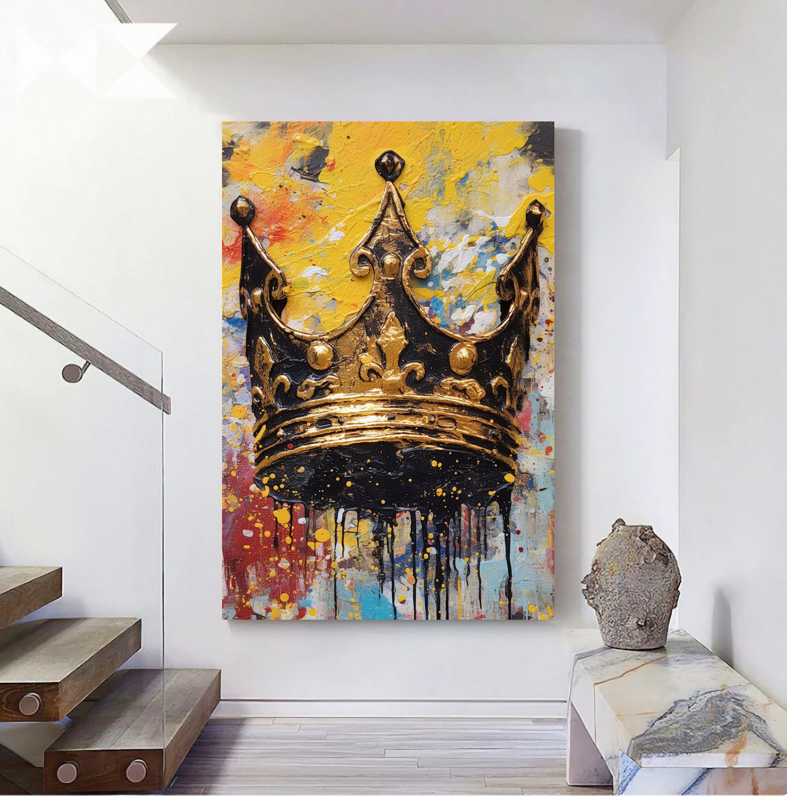 Crown Abstract Digital Print, Crown, Crown Wall Art, Crown Print, Crown ...