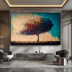 Tree Abstract Wall Art Canvas, Tree Painting, Tree Print , Large Wall ...