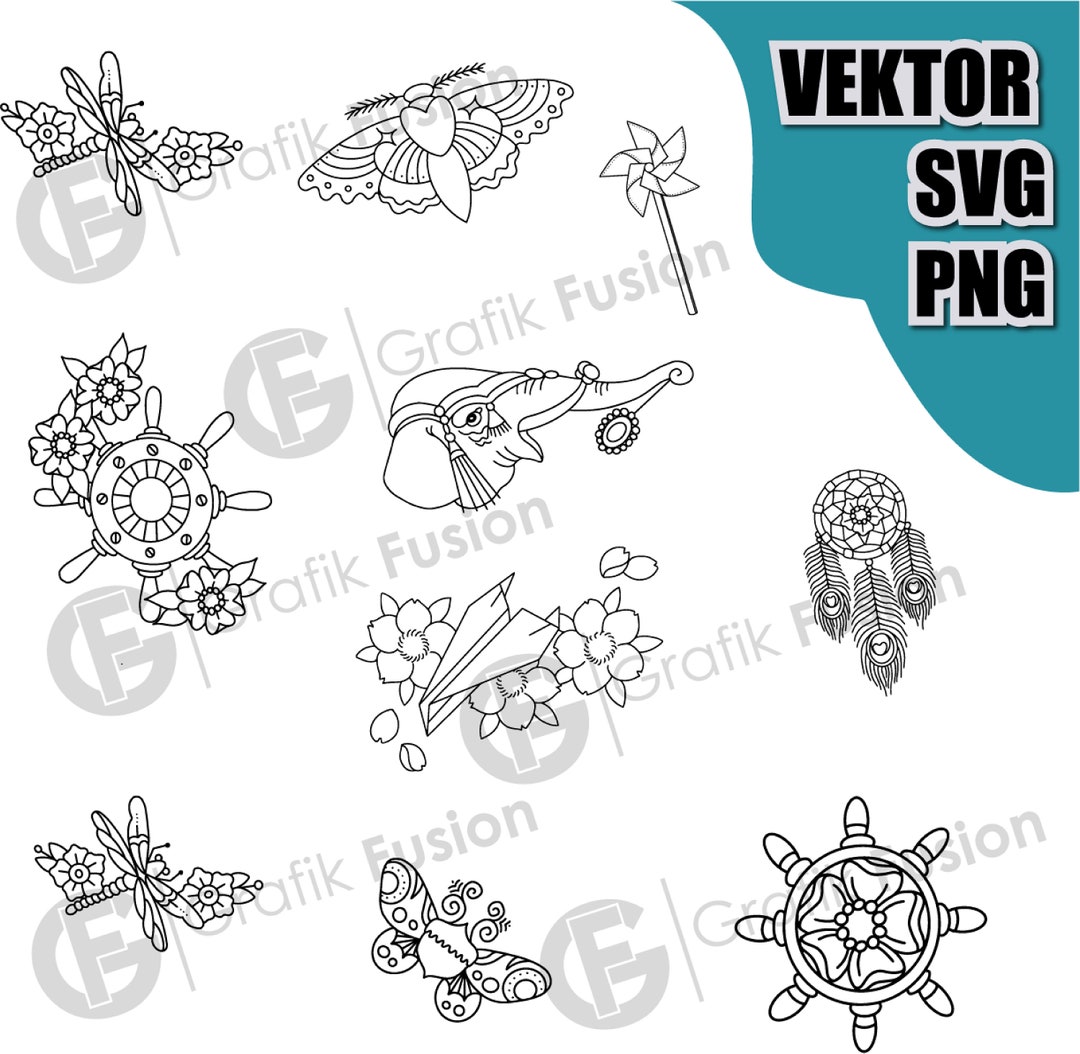 10 Tattoo Files Tattoo Vector Files Tattoo Png Tattoo Poltter File ...