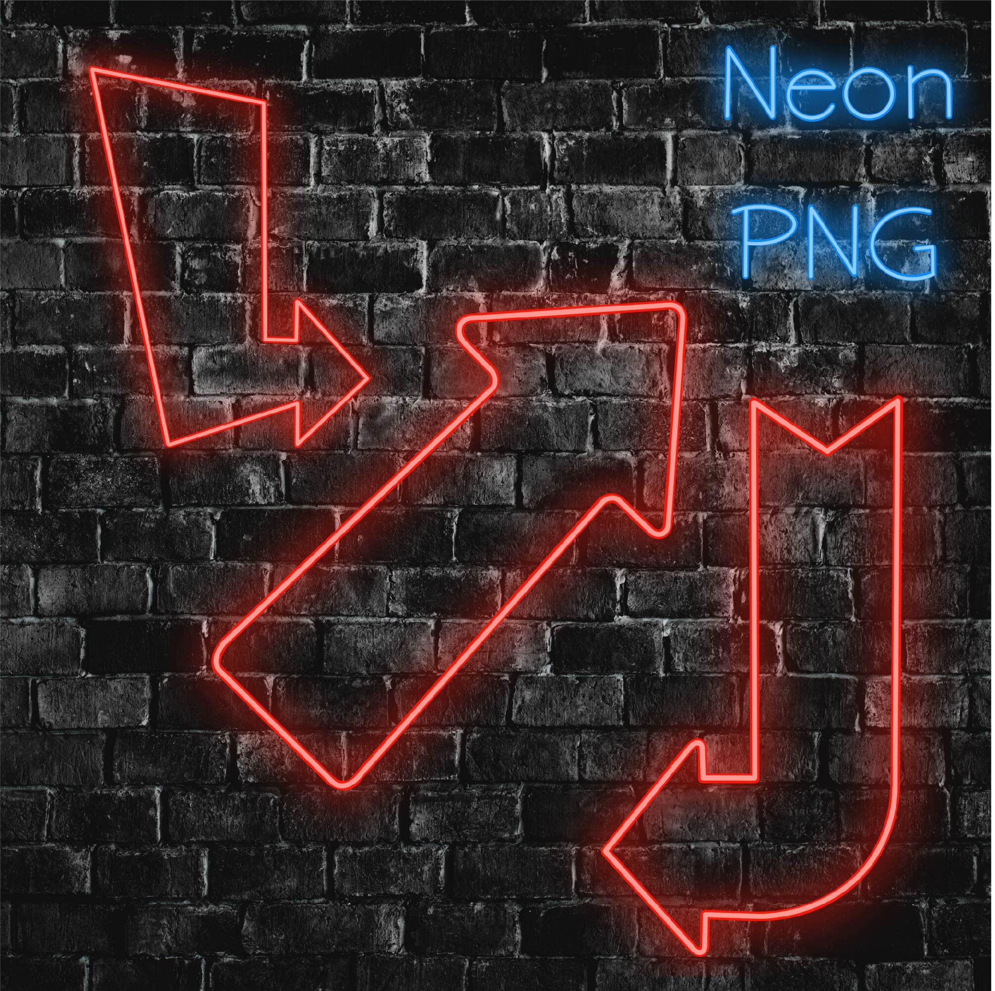 Red Neon Arrows PNG - Etsy