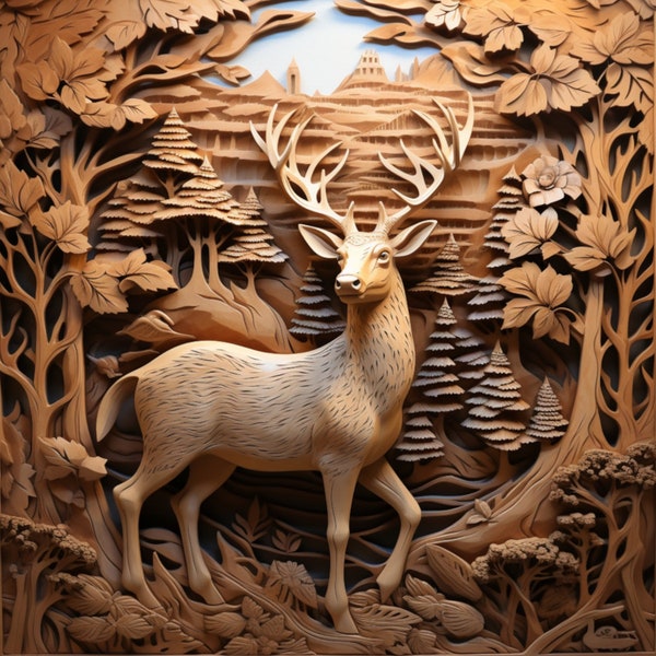 Laser Burn Deer - Etsy