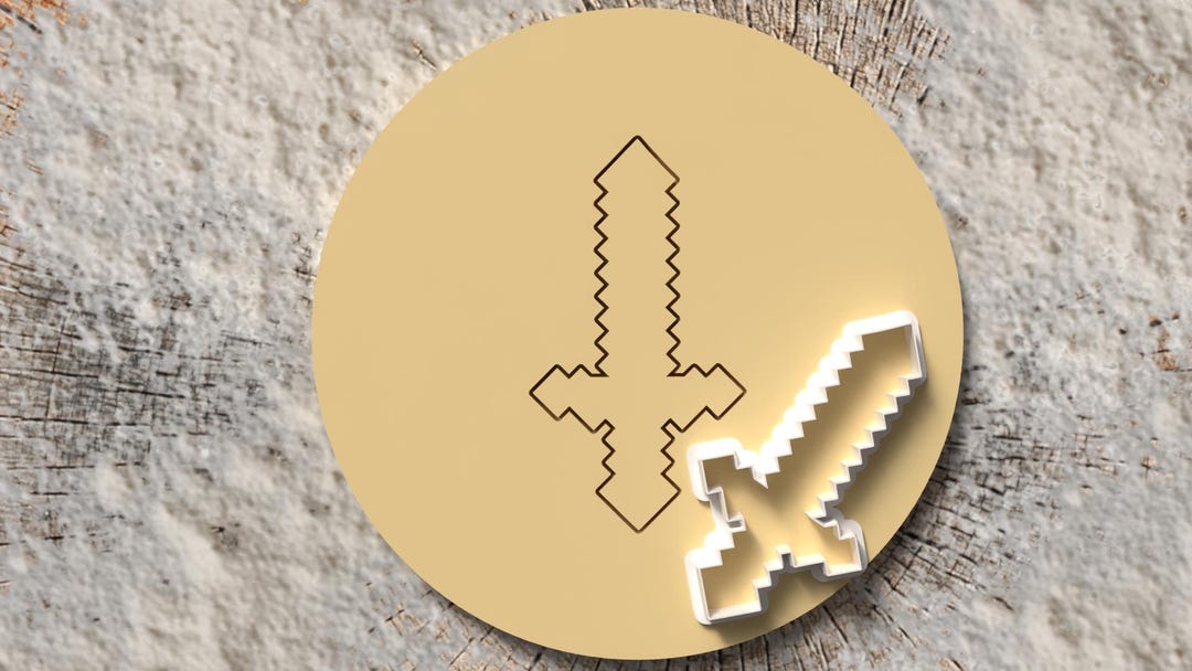 Pixel Sword Cookie Cutter | Minecraft 8-bit Style Cookie Cutter ...