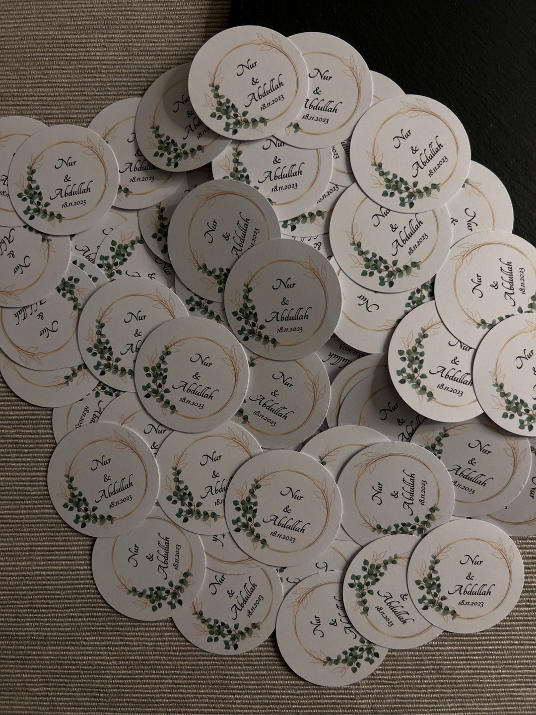 Personalized Labels Paper Labels Square Round DIY Wedding Engagement ...