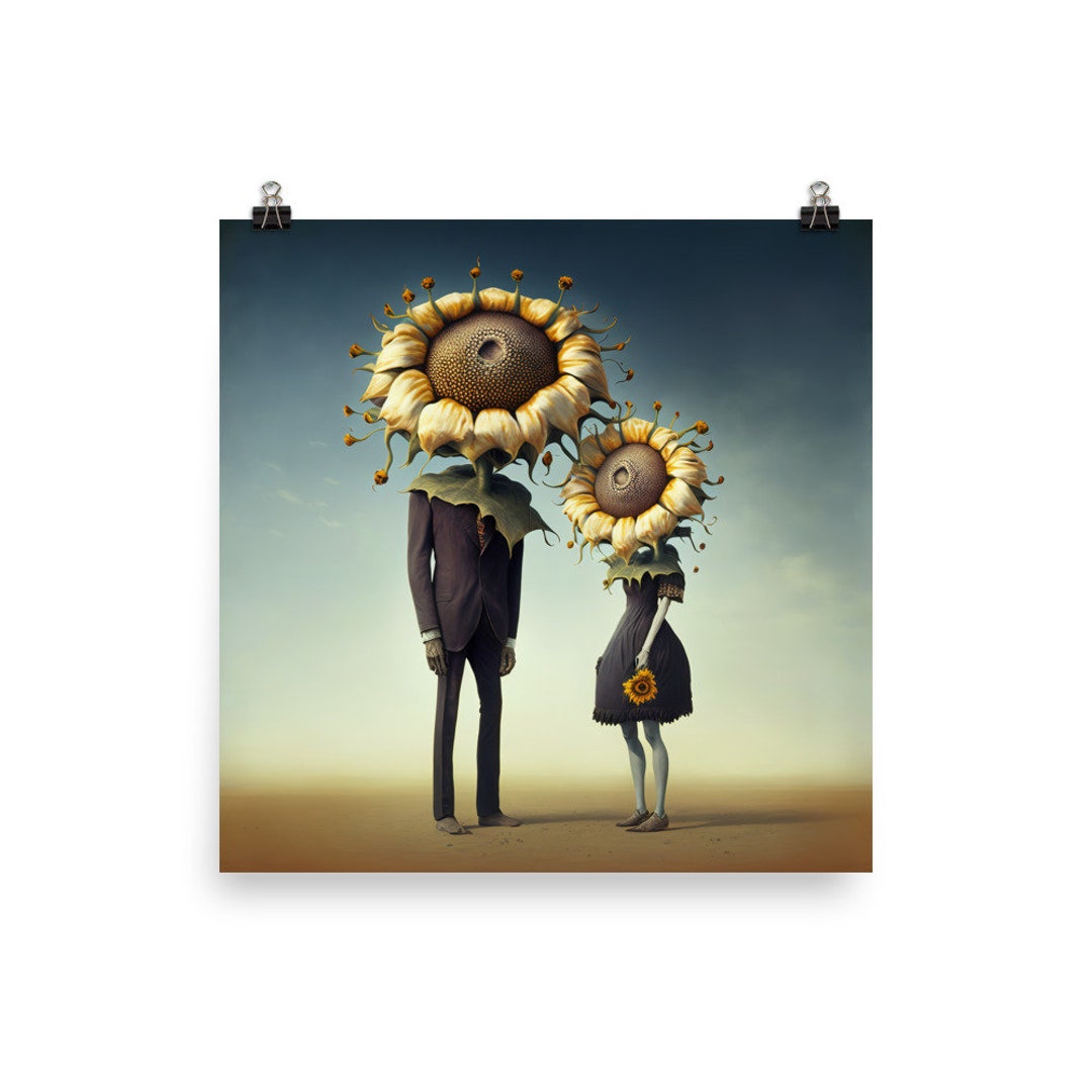 Sunflower People Inspired by Dali Poster on Trend Home Poster - Etsy