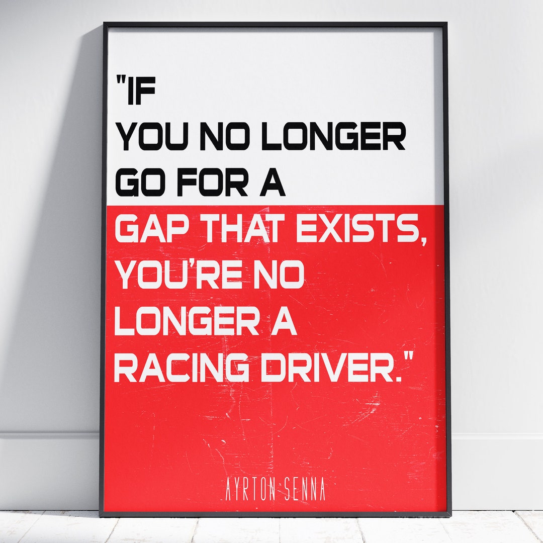 Ayrton Senna, F1 Quote Print, F1 Quotes, Quote Poster, Automotive ...