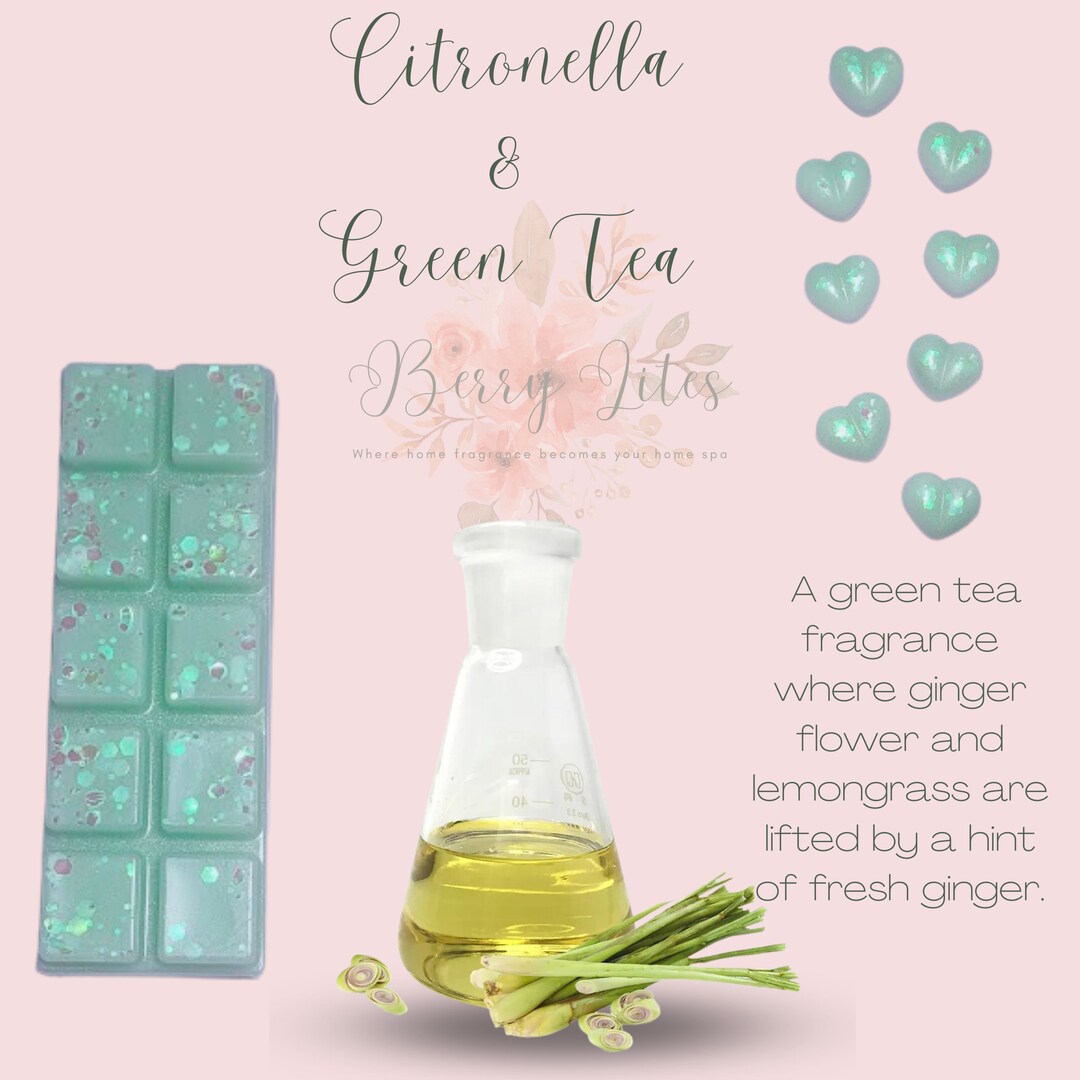 Citronella Green Tea Wax Melt, Bugs Away Wax Melt, Repellent Wax Melt ...