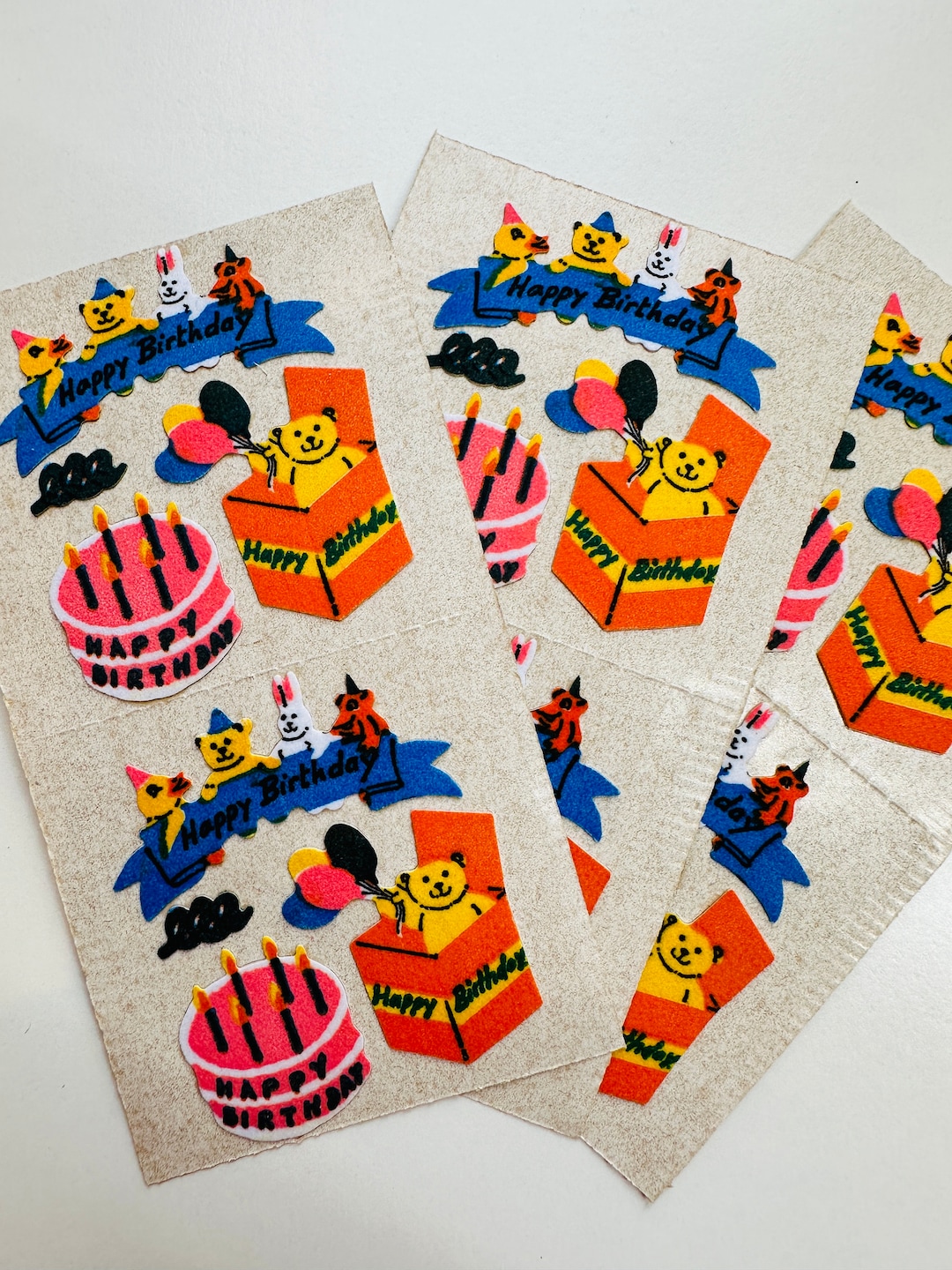Vintage Sticker Magic Fuzzy Birthday Stickers: 2 Module Set - Etsy