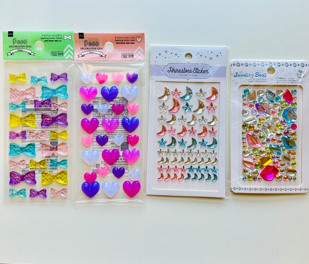 Japan Import Rhinestone Sticky Jewels Stickers Stars and Moons, Clear ...