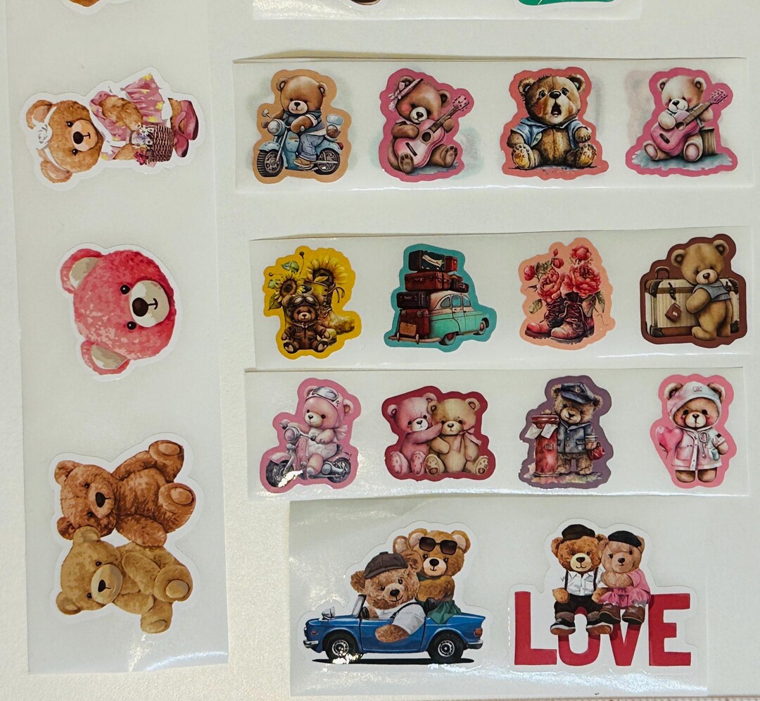 New Japanese Teddy Bear Stuffed Animals Stickers - Etsy