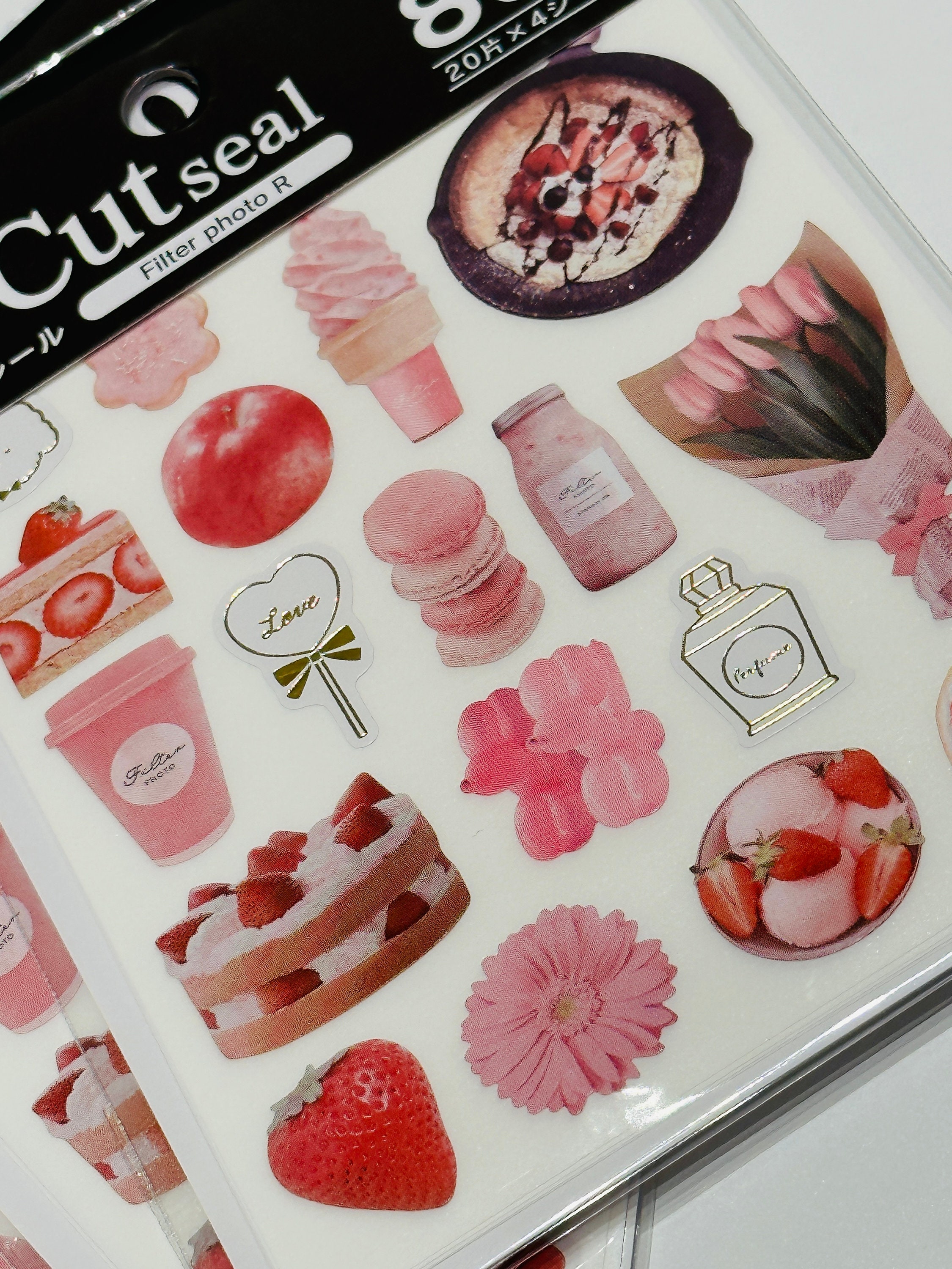 Pink Aesthetic Japanese Desserts Stickers Cakes Crepes Lattes Chocolate ...