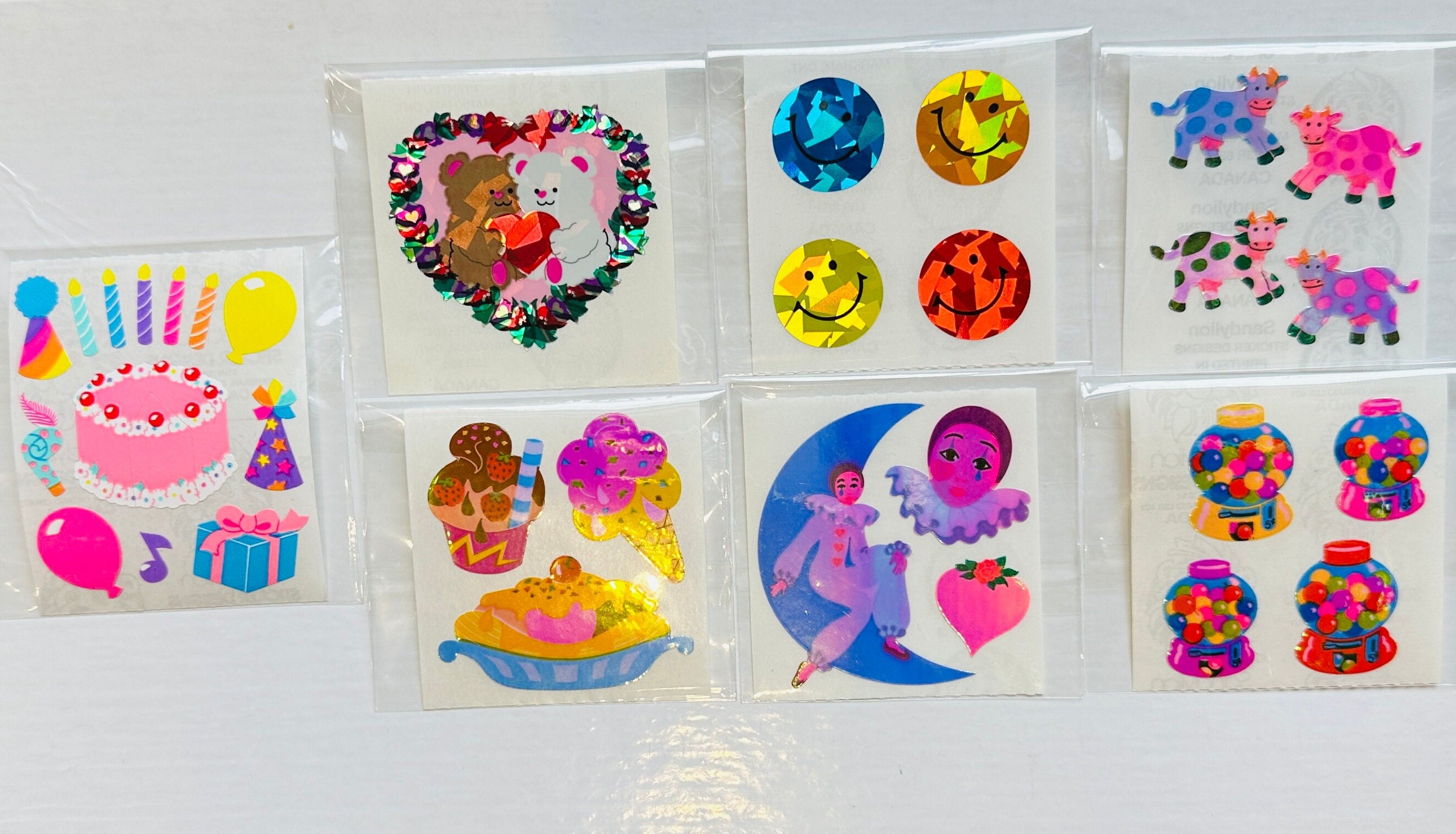 Vintage Sandylion Stickers Module Pearly Gumball, Cows, Pierrot ...