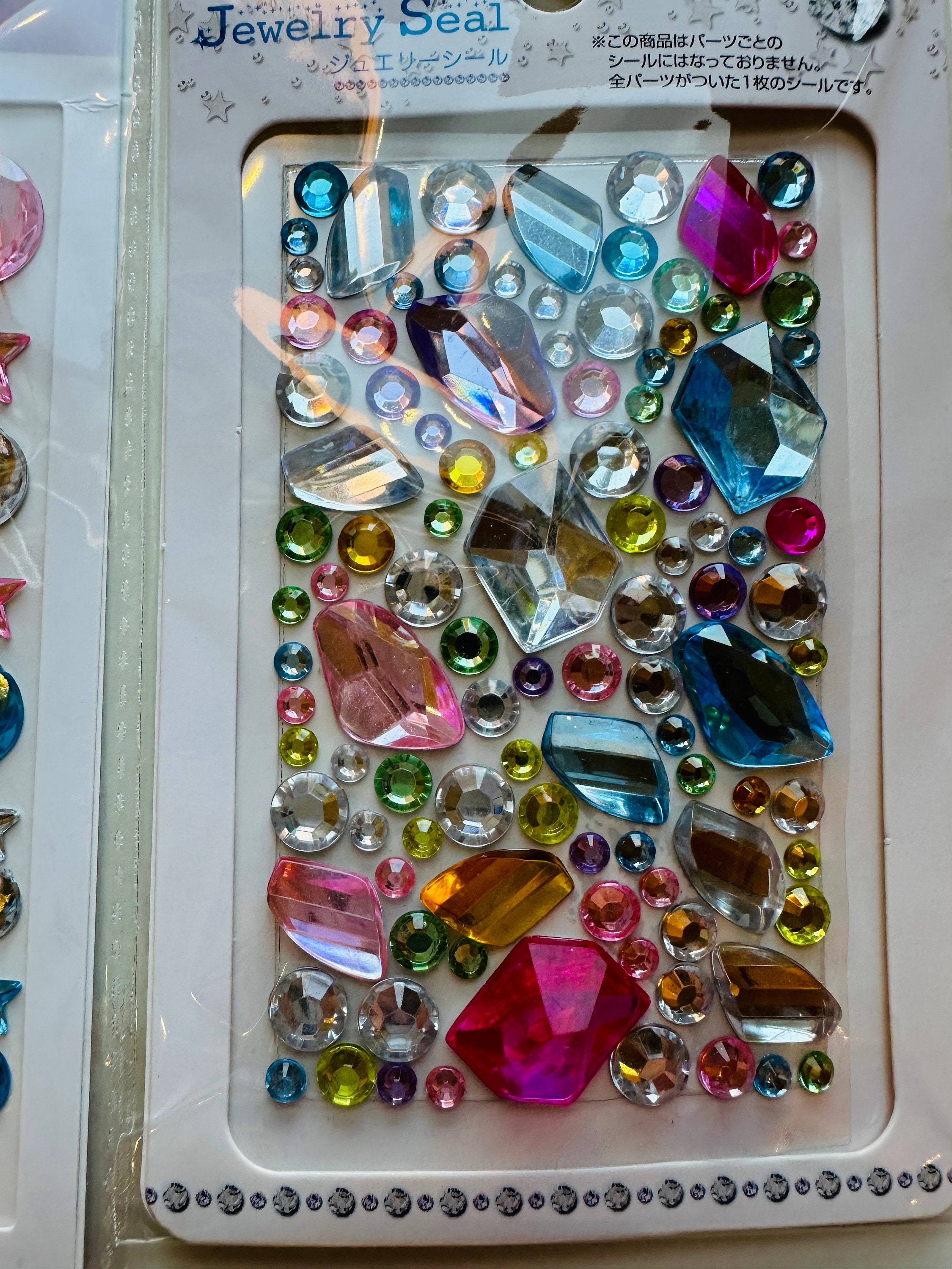 Japan Import Rhinestone Sticky Jewels Stickers Stars and Moons, Clear ...