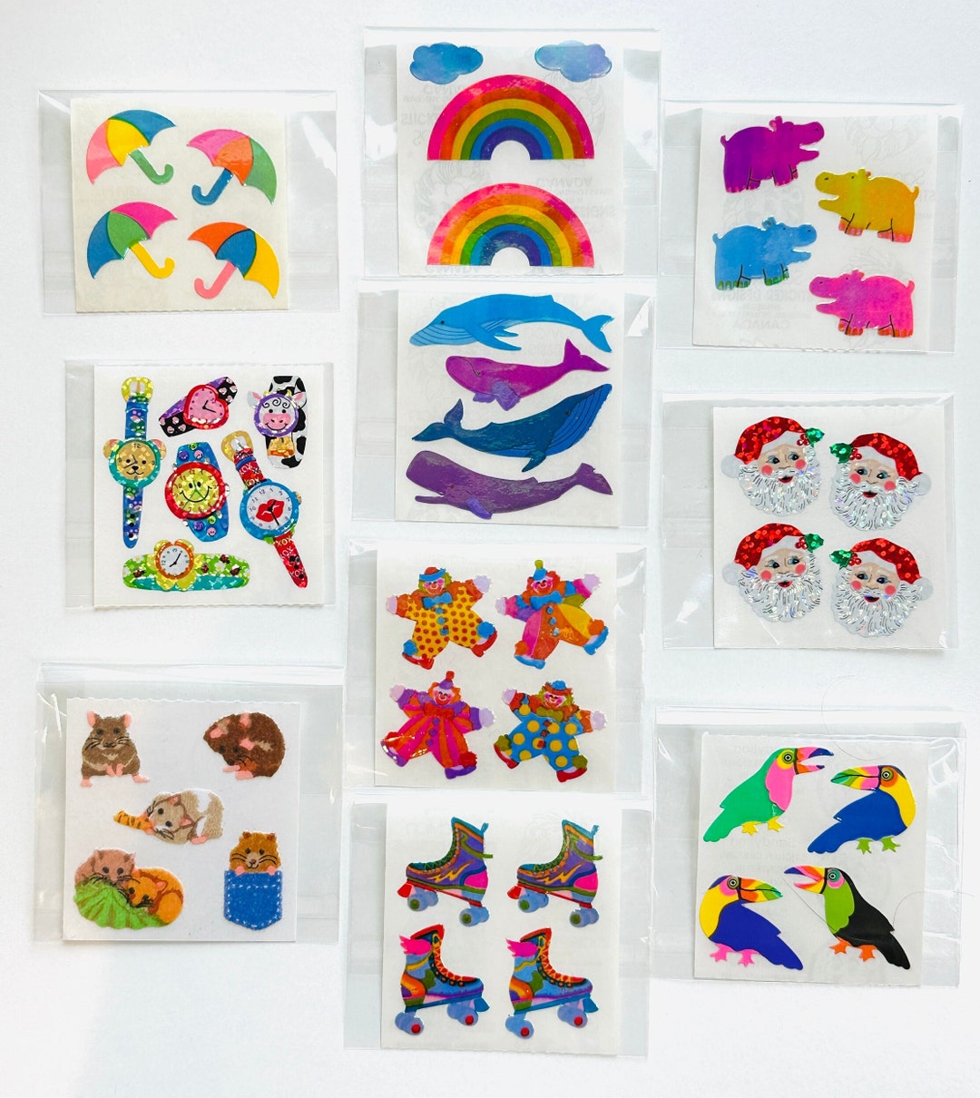 Vintage Sandylion Sticker Modules Kromekote Toucan, Pearly Umbrella ...