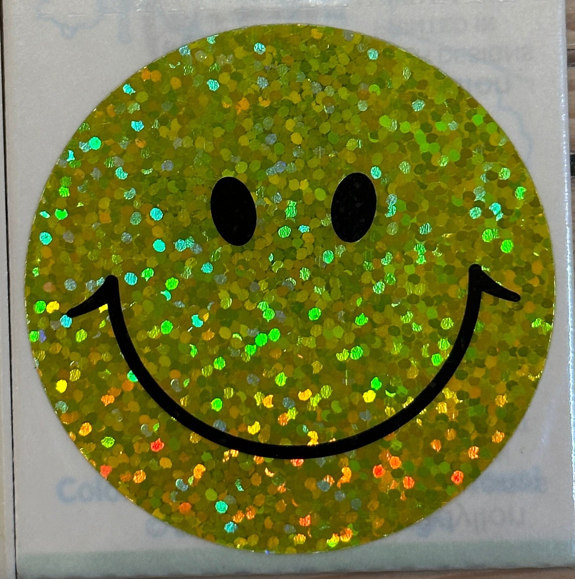 Vintage Sandylion Smiley Face Stickers Sealed Packs Big Holographic ...