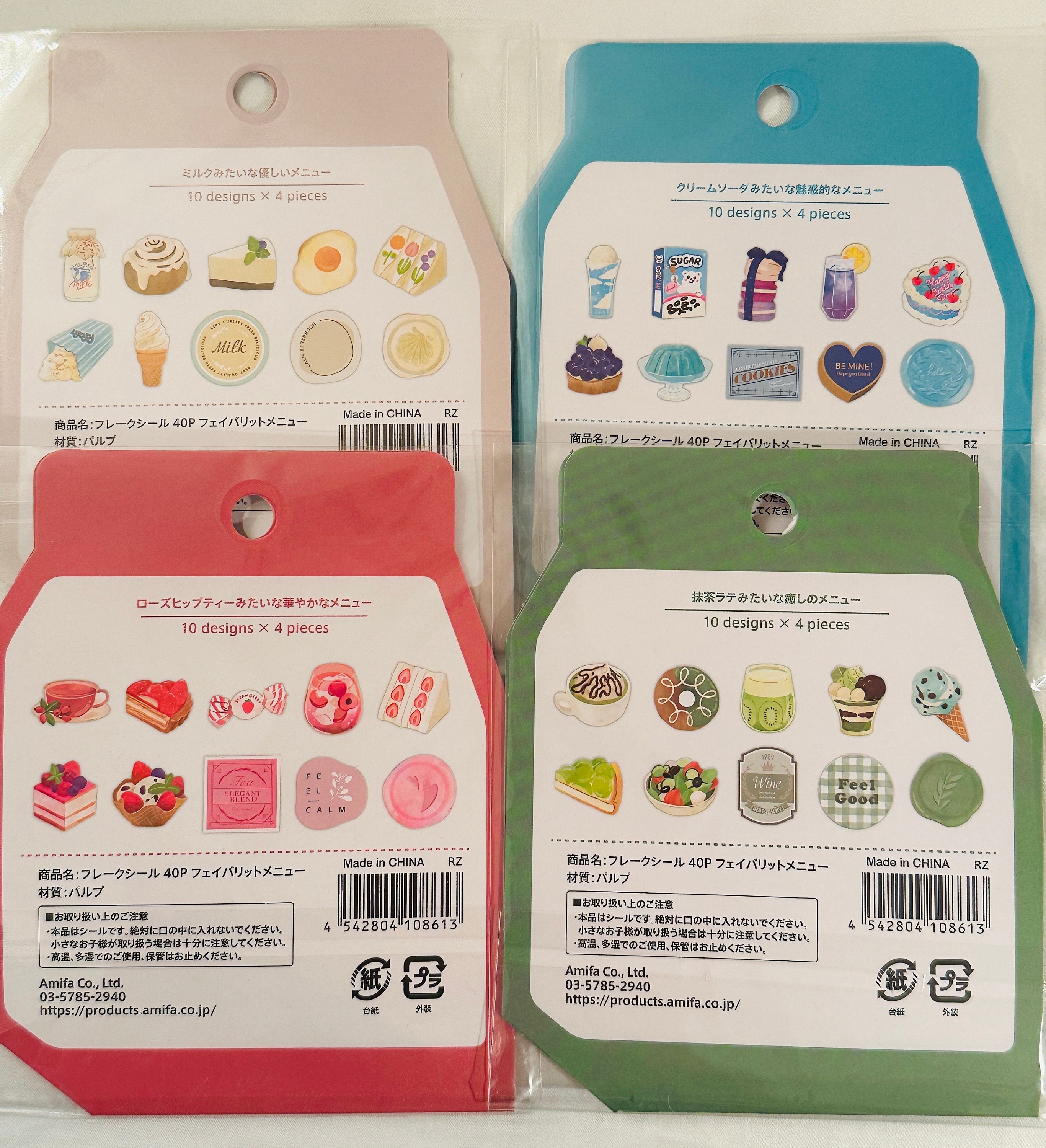 Amifa Japan Seria Flake Sticker Red Rosehip Tea Blue Cream - Etsy