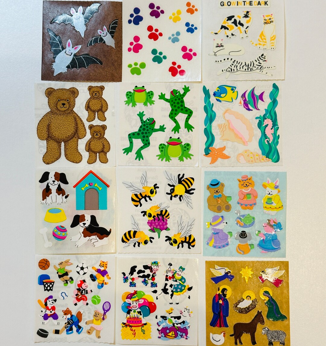Vintage Sandylion Kromekote Sticker Modules Animal Tea Party, Dog House ...