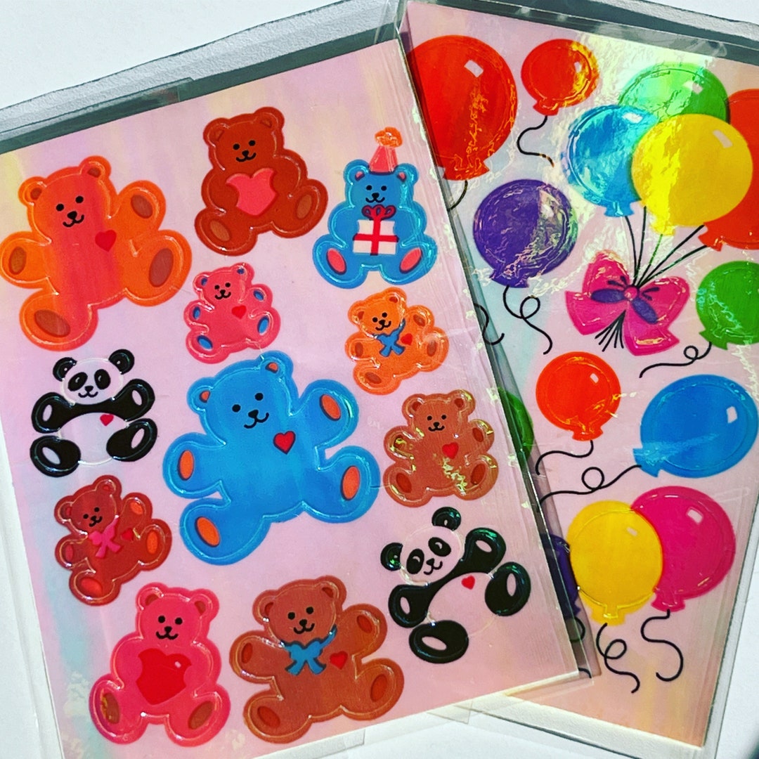 Vintage Sandylion Maxi Pearly Teddy Bears Balloons Stickers - Etsy