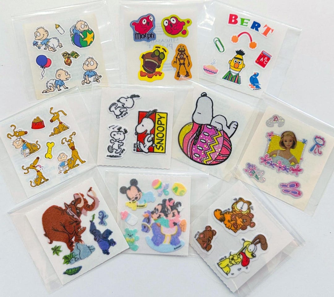 Vintage Sandylion Stickers Prismatic Glitter Mickey, Peanuts, Snoopy ...