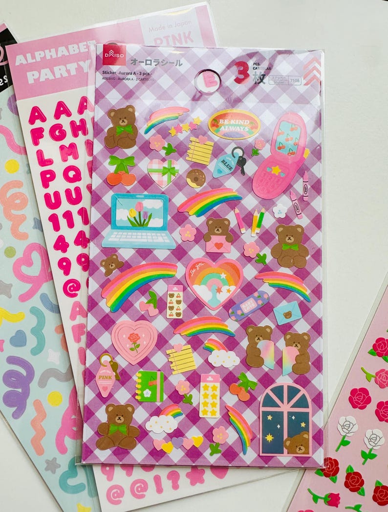 Japanese Stickers Daiso Made in Japan Neon Washi Circles, Topping Lab ...