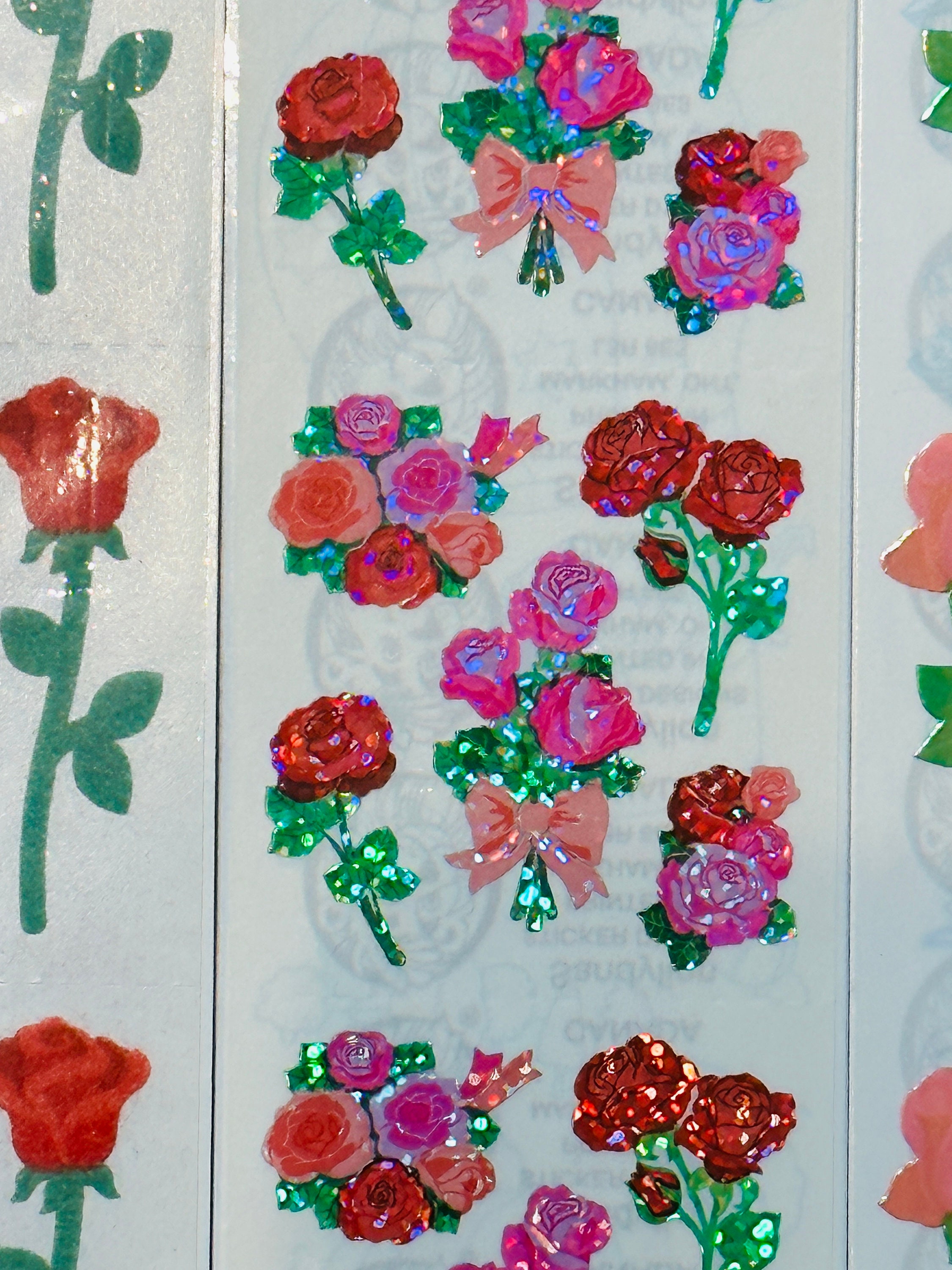 Vintage Sandylion Flowers Prismatic Rose Bouquets, Pearly Roses, Fuzzy ...