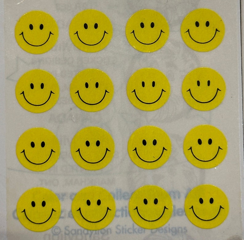 Vintage Sandylion Smiley Face Stickers Sealed Packs Big Holographic ...