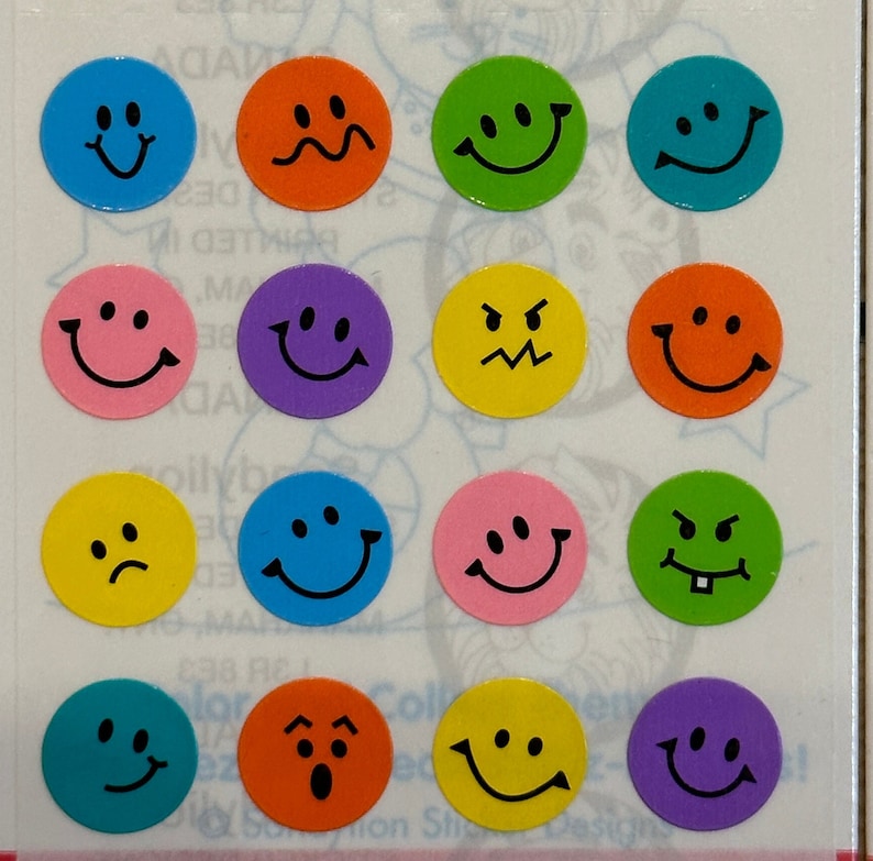 Vintage Sandylion Smiley Face Stickers Sealed Packs Big Holographic ...