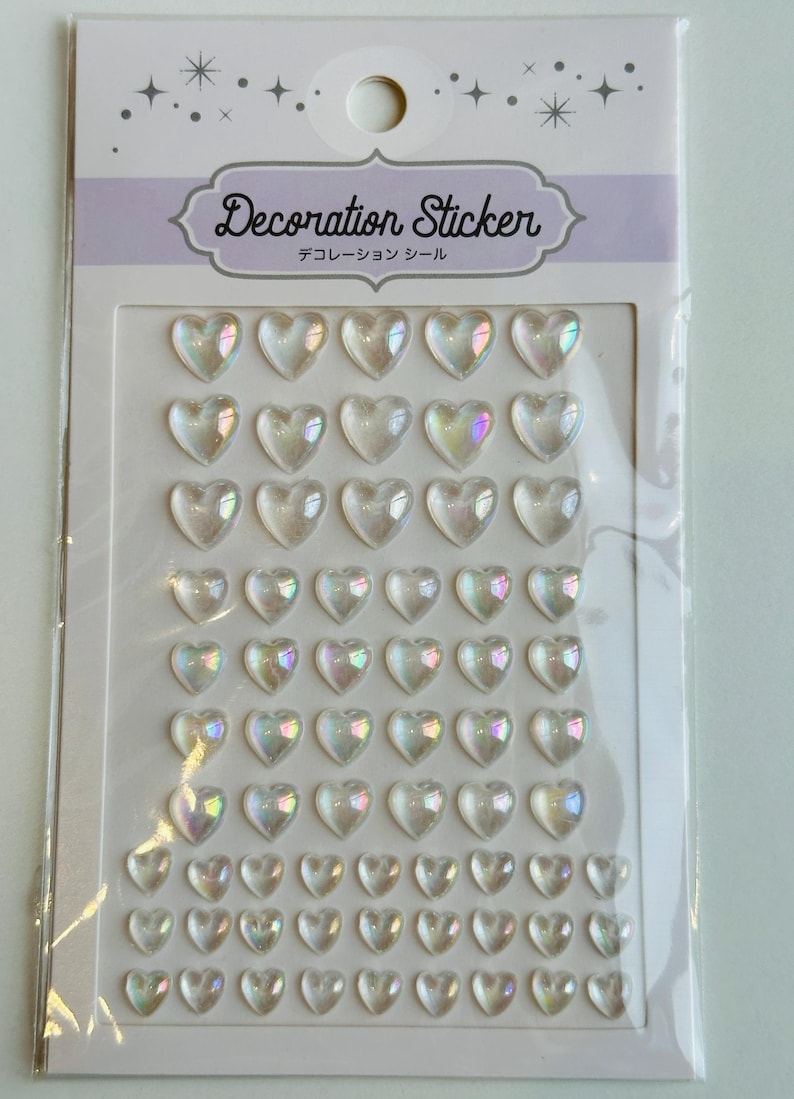 Japan Import Gemstone Stickers Acrylic Rhinestone Flat Back Hearts ...
