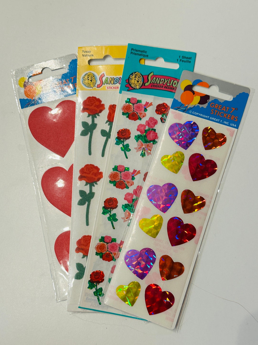 Valentine Stickers Vintage Card Making Mix Sandylion Prismatic Rose ...