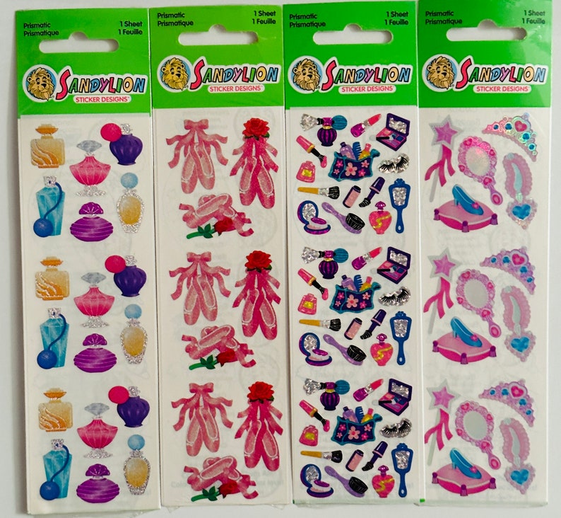 Vintage Sandylion Stickers Blister Pack Sealed Glamour Sets Glittery ...