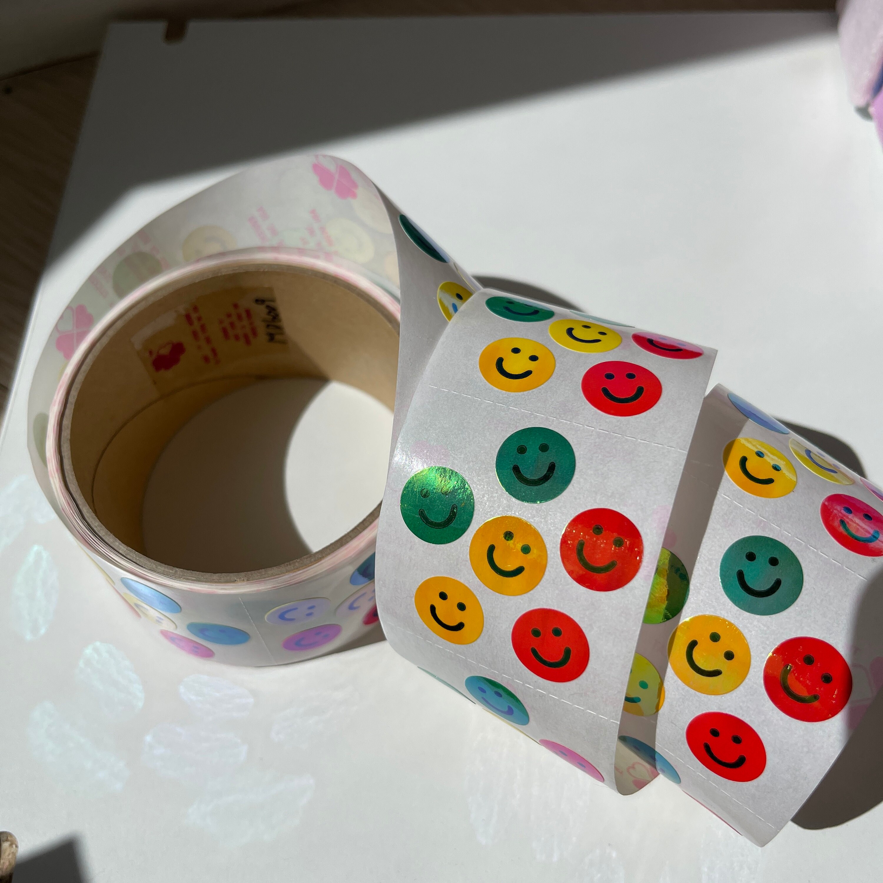 Sticker Roll Vintage Pearly Smiley Face Stickers Great 7 Sticker on the ...