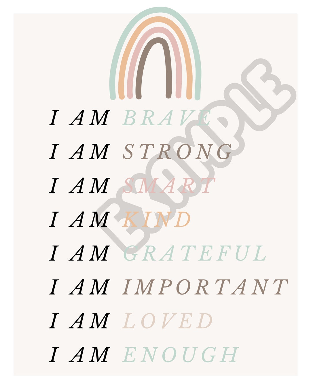 Kids Daily Affirmations Print/frame/ Downloadable PDF - Etsy