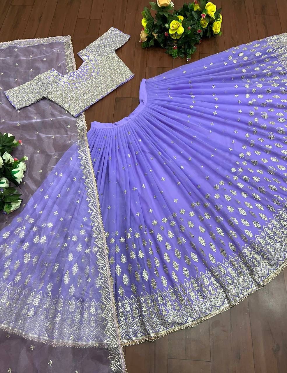 Light Purple Lehenga Featuring Stunning Siqwans Embroidery Work ...