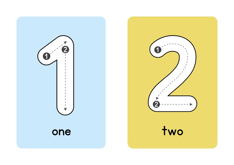 Number Tracing Flashcards, Counting, Learn Numbers, Preschool and ...