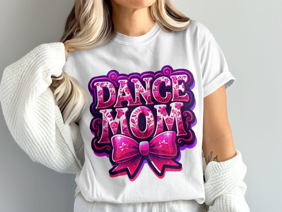 Pink Dance Mom Sublimation Design, Varsity Floral Clipart Digital ...