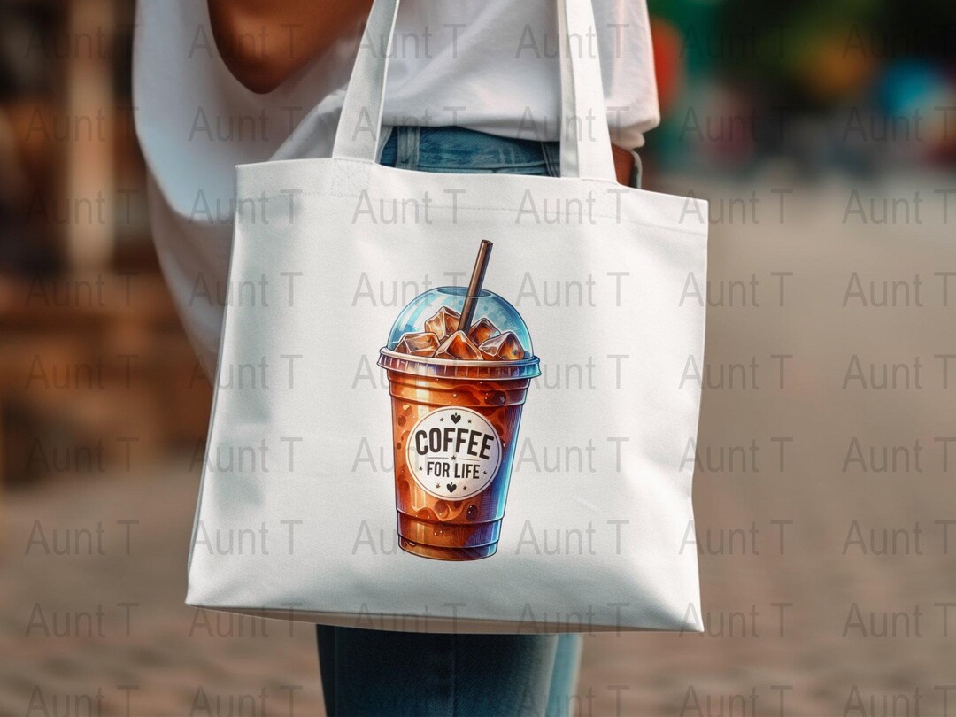 Iced Coffee Lover Clipart, Coffee for Life Sublimation Design Digital ...