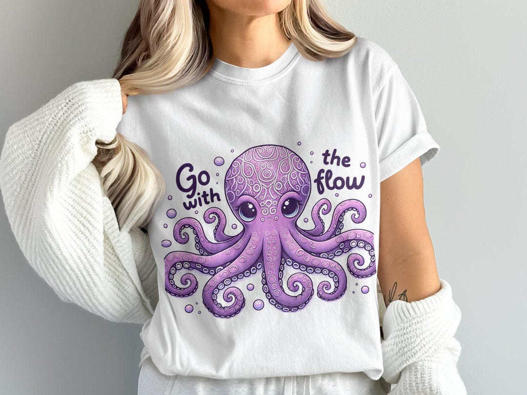 Go With the Flow PNG, Positive Quotes, Retro Inspirational Sublimation ...