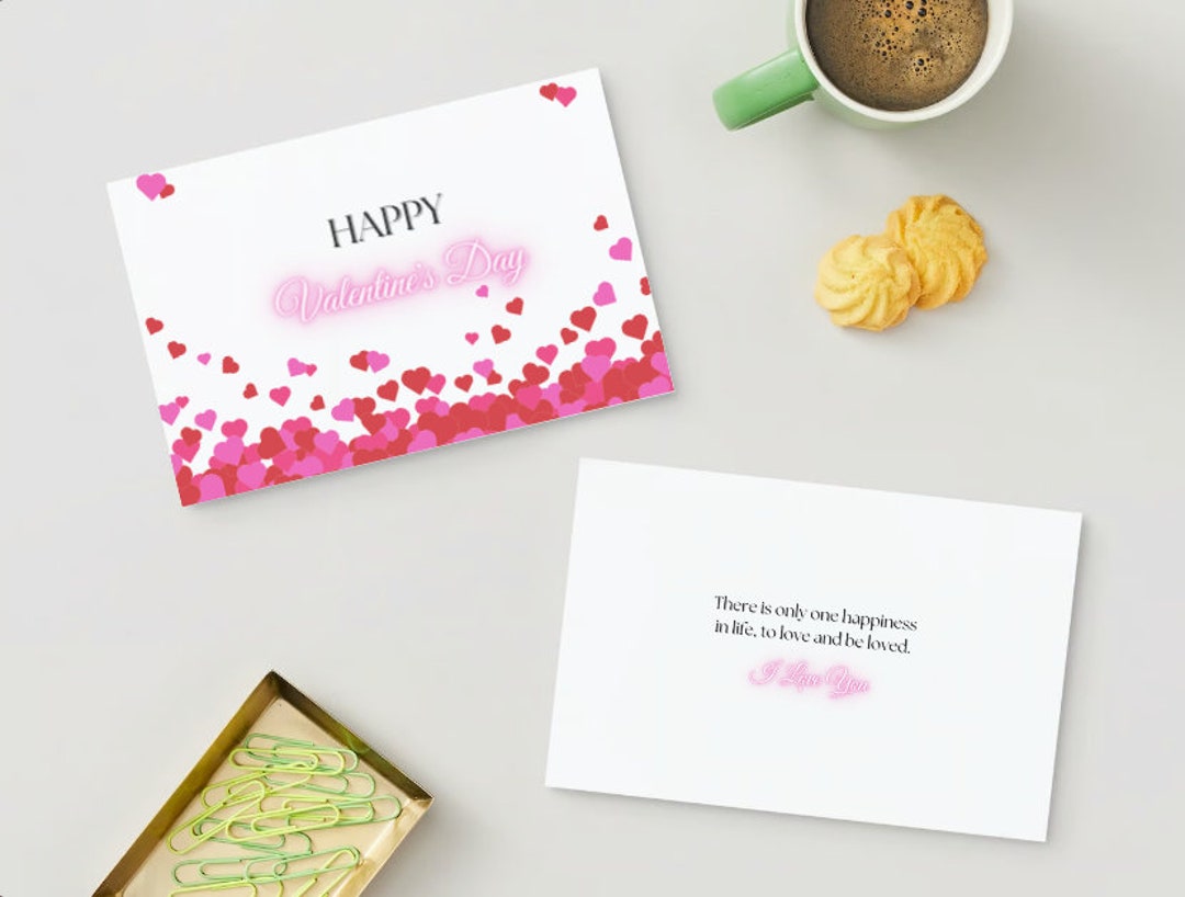 Pink and White Cute Feminine Valentine's Day Postcards Valentine's Day ...