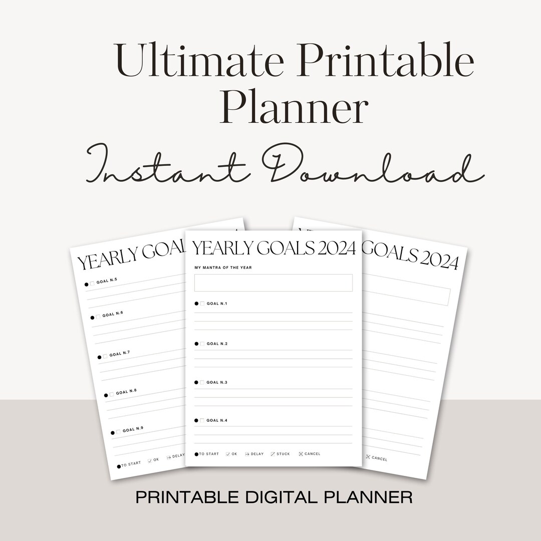 Yearly Goals Planner, Goal Setting, Goal Planning, Productivity Planner ...