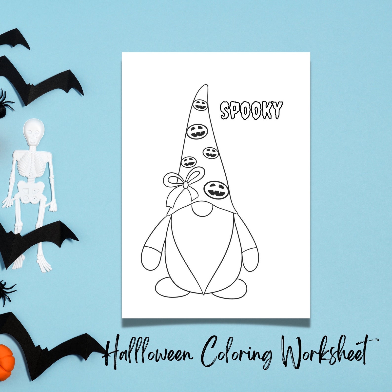 Halloween Gnome Coloring Book, Halloween Activity Book, Printable ...