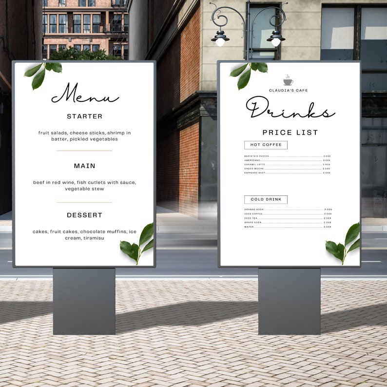 Drink Price List, Drink Menu Template, Price List Template, Menu Cards ...