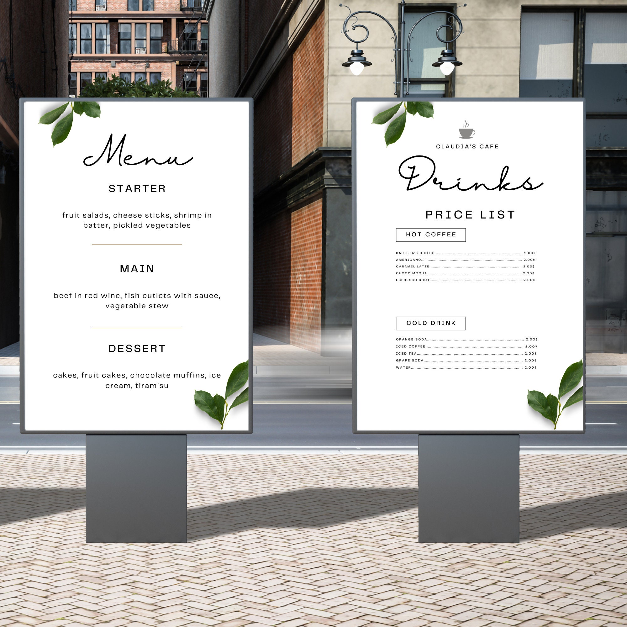Drink Price List, Drink Menu Template, Price List Template, Menu Cards ...
