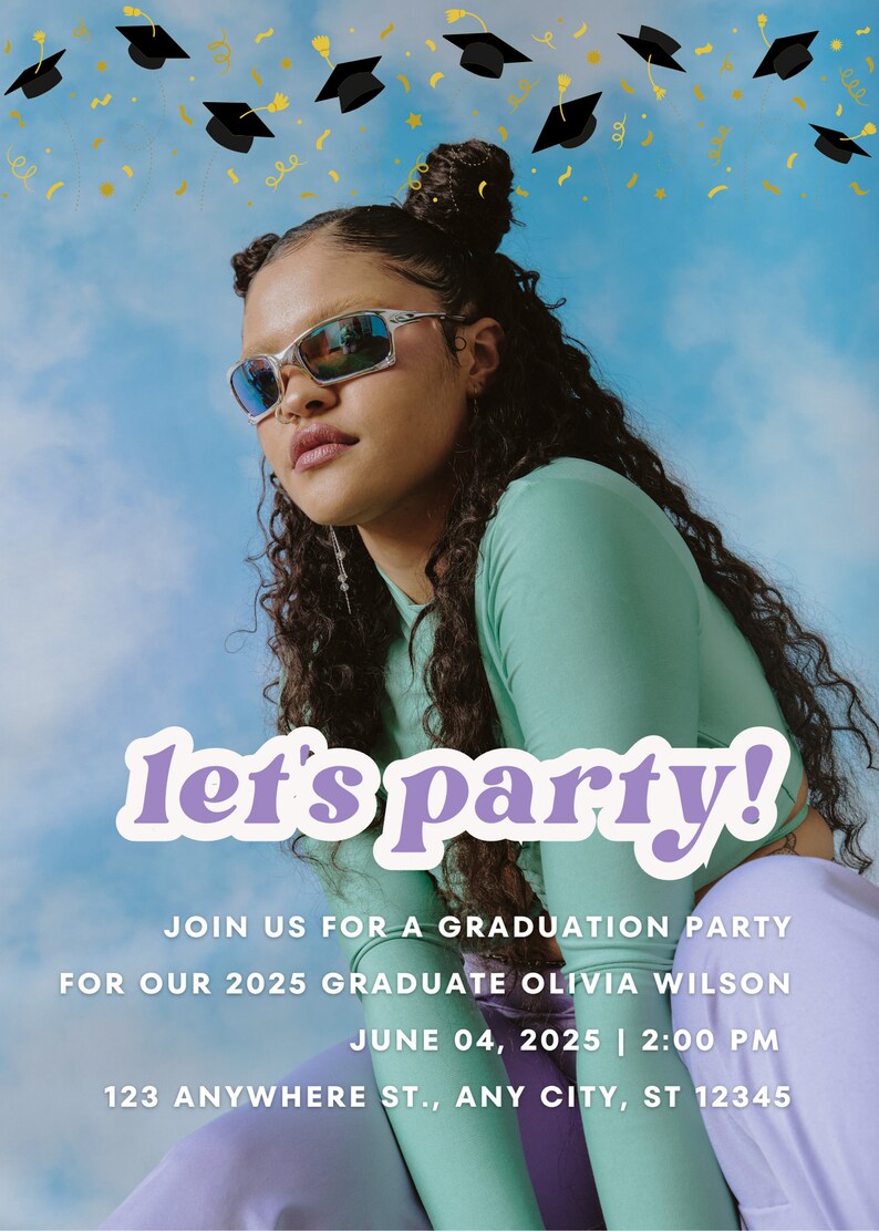 Custom Graduation Party Invitation, Editable Template, Congrats Card ...
