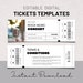 Music Concert Tickets Template, Personalized Tickets, Fully Editable Music Festival Ticket ...