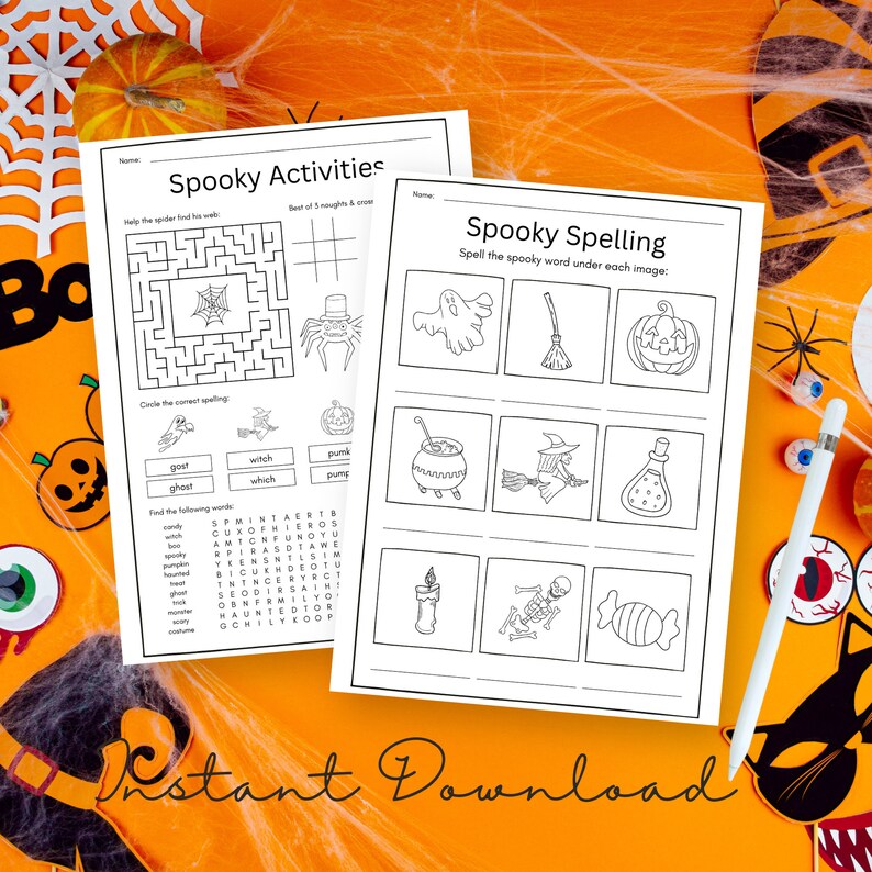 Printable Greyscale Halloween Elementary Worksheets, Halloween,white ...