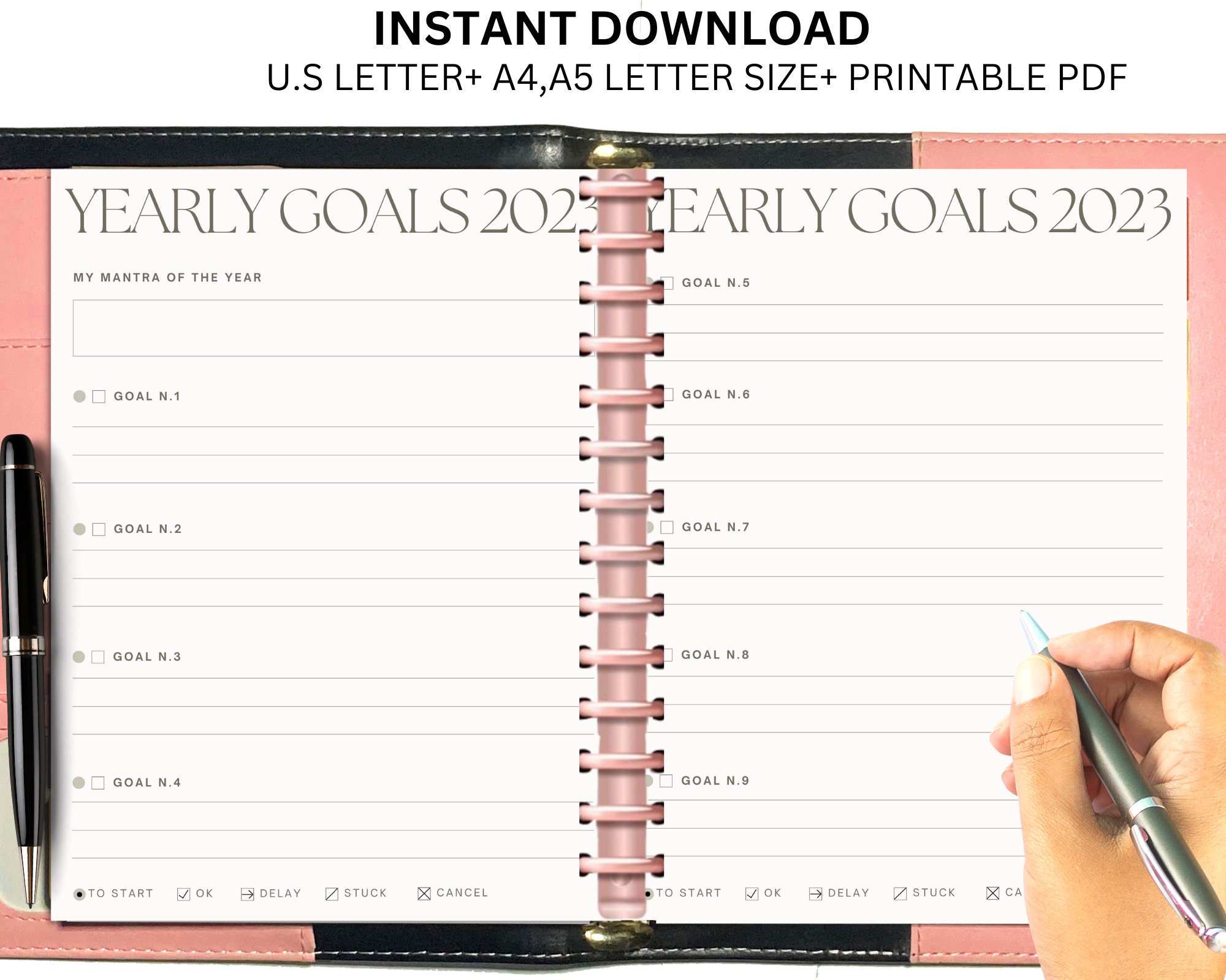 Yearly Goals Planner, Goal Setting, Goal Planning, Productivity Planner ...