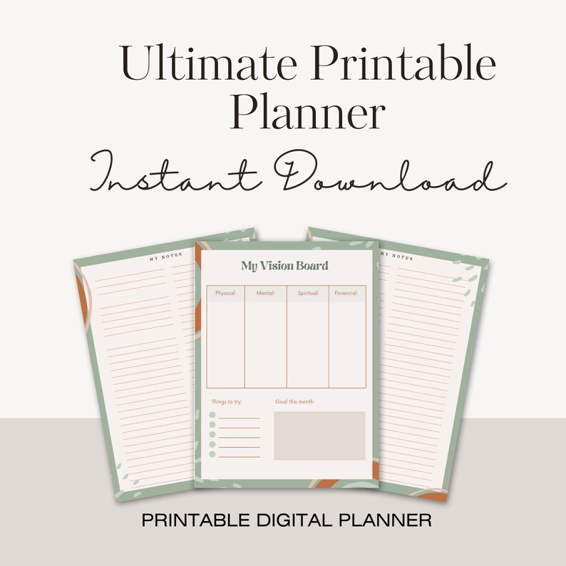 Boho Vision Board Printable Focus Board Printable Vision Board PDF ...